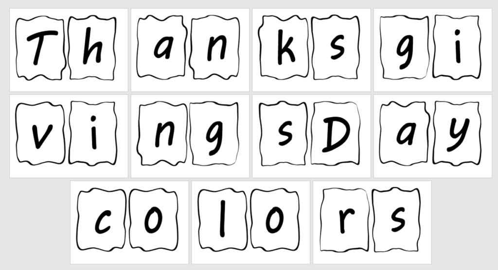 Fotocopiable letras thanksgiving | Arteconclase